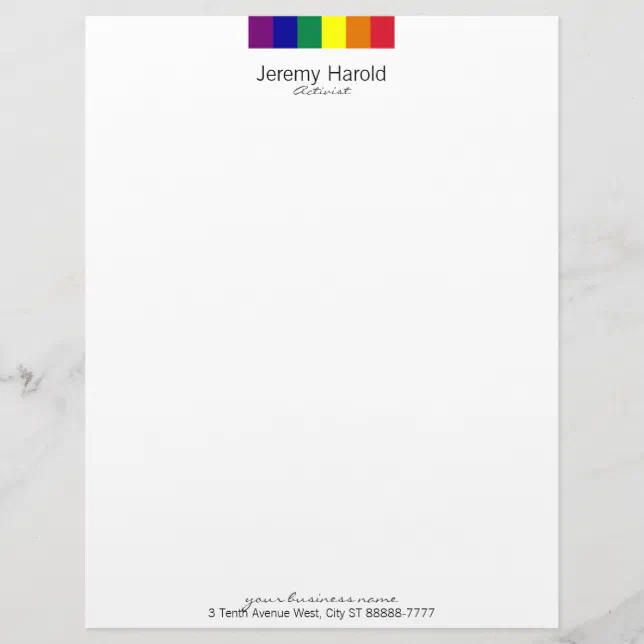 Rainbow Flag Letterhead | Zazzle