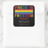 Rainbow Flag LGBTQ Pride is Freedom Gay Rights Square Sticker | Zazzle