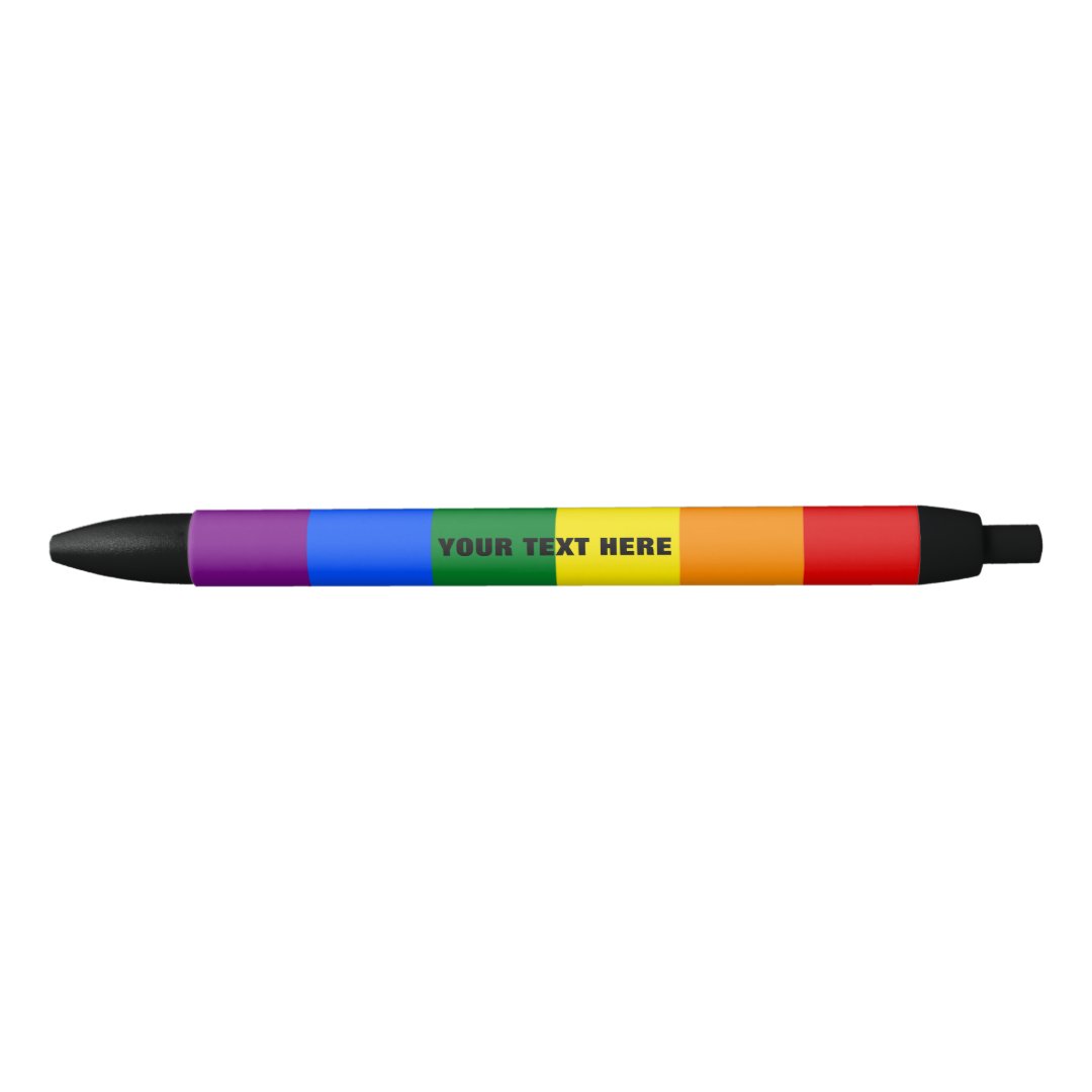 Rainbow flag pen with custom text | Zazzle