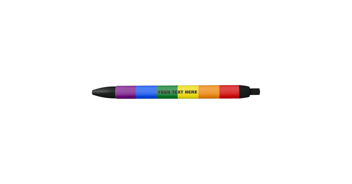 Rainbow flag pen with custom text | Zazzle