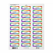 Rainbow flag return address label | Zazzle