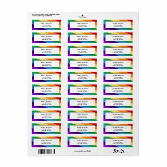 Rainbow flag return address label | Zazzle