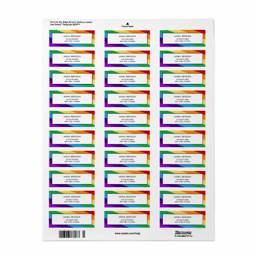 Rainbow flag return address label | Zazzle