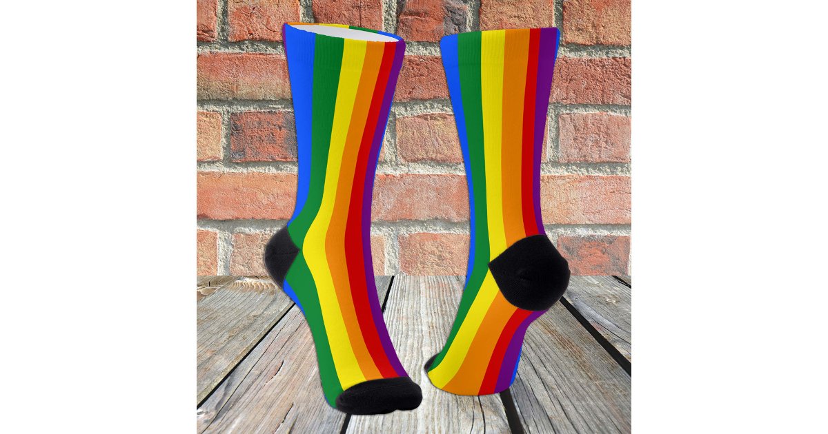 Rainbow Flag Socks, LGBT & Pride fashion Socks | Zazzle