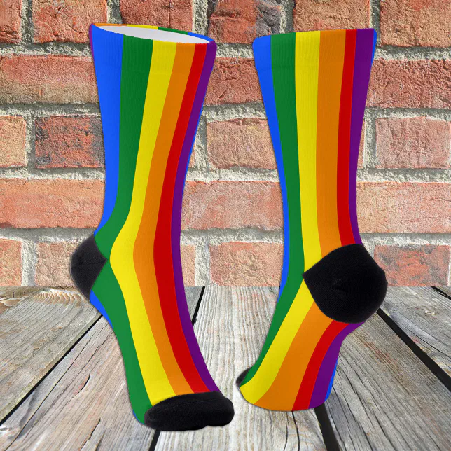 Rainbow Flag Socks, LGBT & Pride fashion Socks | Zazzle