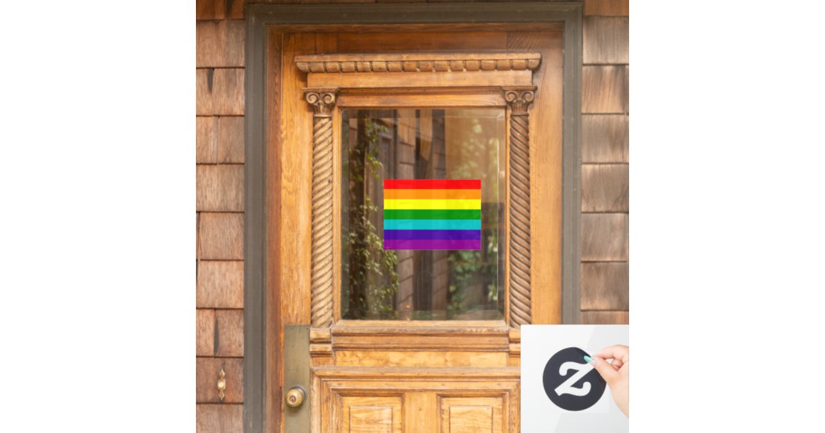 RAINBOW FLAG WINDOW CLING | Zazzle