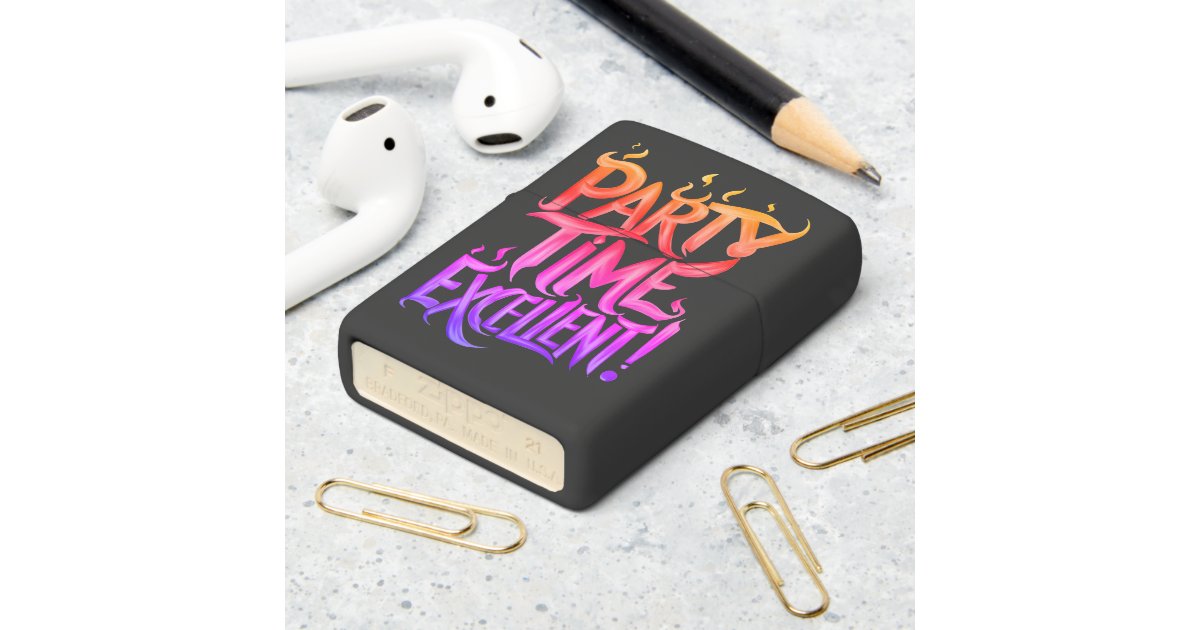 Rainbow Flaming Party Time Excellent Zippo Lighter | Zazzle