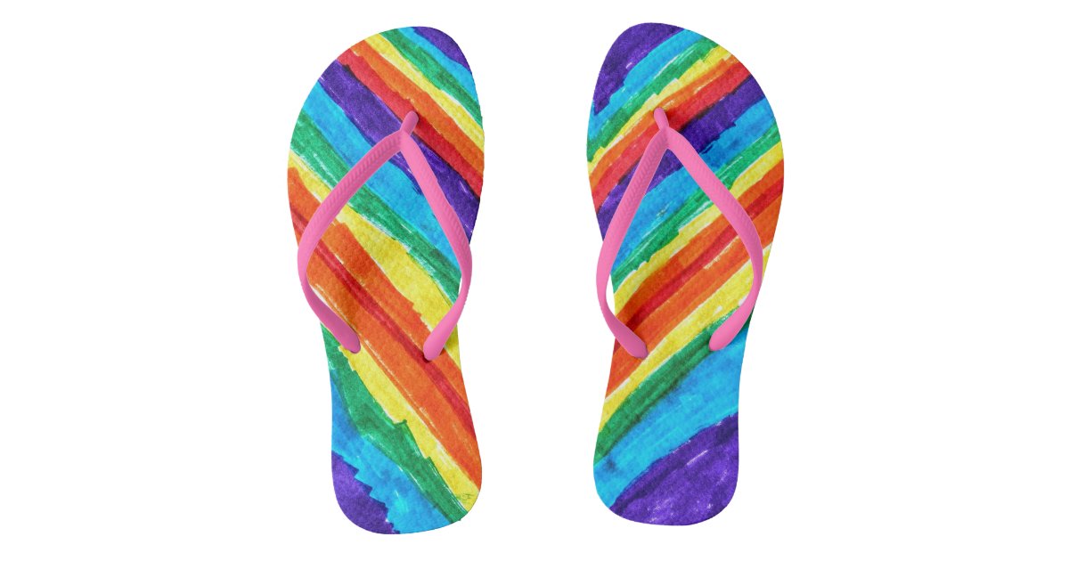 Rainbow Flip Flops | Zazzle