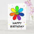 Rainbow Flower Birthday Card | Zazzle