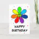 Rainbow Flower Birthday Card | Zazzle