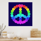 Rainbow Flower Peace Sign Poster | Zazzle