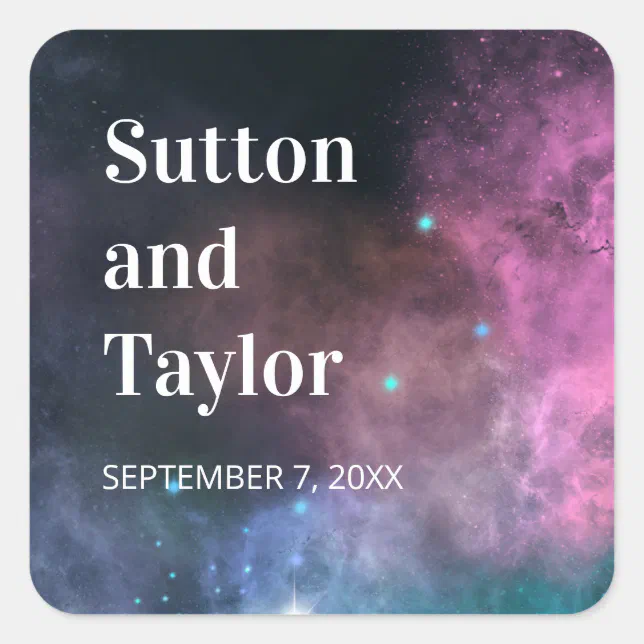 Rainbow Galaxy Square Sticker | Zazzle