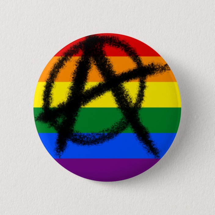 rainbow gay anarchy button | Zazzle.com