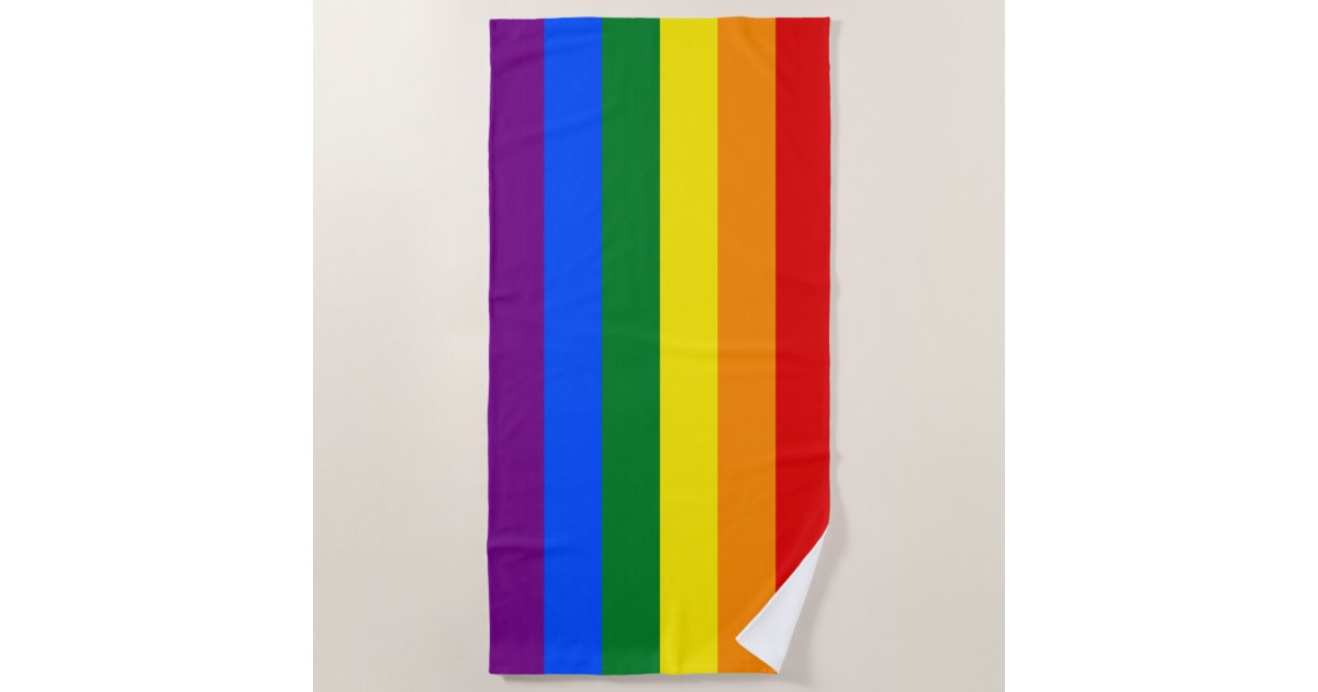 Rainbow Gay Pride Flag Beach Towel Zazzle