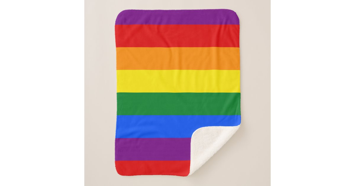 Rainbow Gay Pride Flag Sherpa Blanket | Zazzle