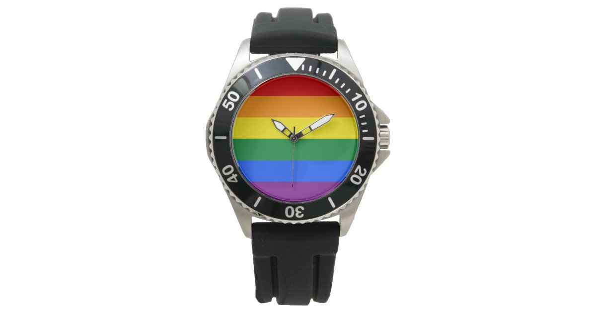 Rainbow Gay Pride Flag Watch | Zazzle