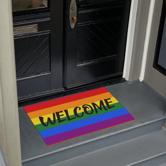 Rainbow Gay Pride Flag Welcome Door Mat | Zazzle.com