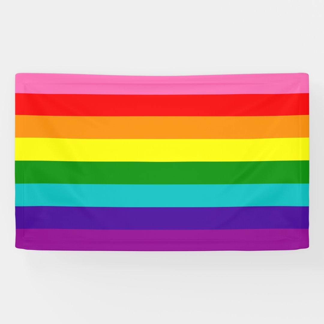 Rainbow Gay Pride LGBT Original 8 Stripes Flag Banner | Zazzle