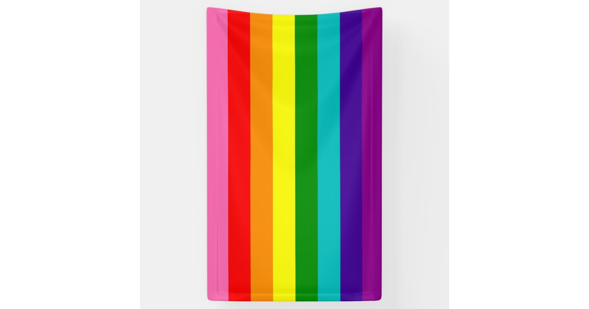 Rainbow Gay Pride Lgbt Original 8 Stripes Flag Banner Zazzle