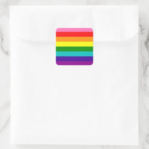 Rainbow Gay Pride Lgbt Original 8 Stripes Flag Square Sticker Zazzle