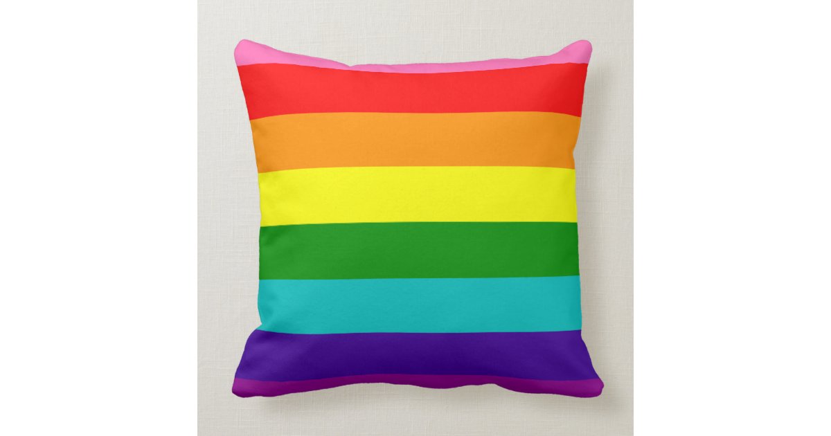 Rainbow Gay Pride LGBT Original 8 Stripes Flag Throw Pillow | Zazzle.com