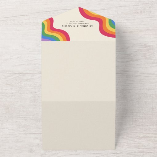 Rainbow Gay Pride LGBTQ Flag Colorful Wedding All In One Invitation ...