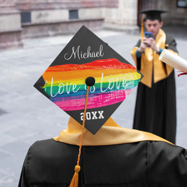 Rainbow Gay Pride LGBTQ Graduation Cap Topper | Zazzle