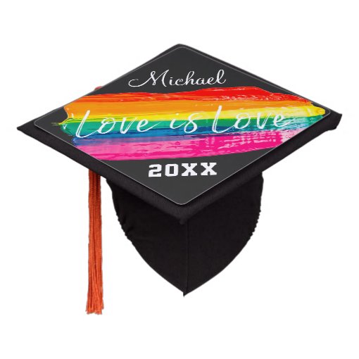 Rainbow Gay Pride LGBTQ Graduation Cap Topper | Zazzle