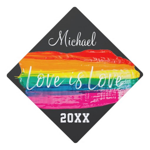 Rainbow Gay Pride LGBTQ Graduation Cap Topper | Zazzle
