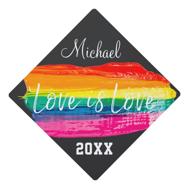 Rainbow Gay Pride LGBTQ Graduation Cap Topper | Zazzle