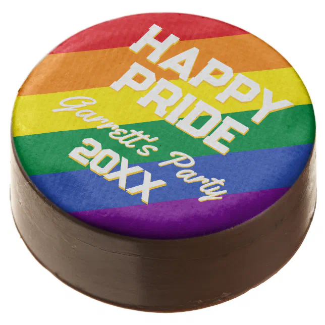 Rainbow Gay Pride Party LGBTQ Custom Chocolate Covered Oreo | Zazzle