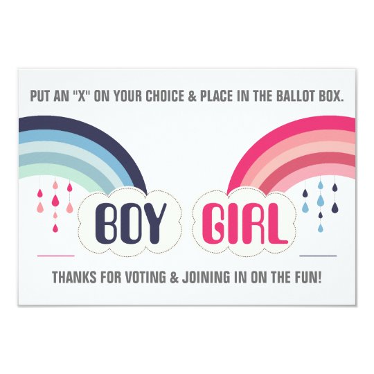 RAINBOW GENDER REVEAL VOTING BALLOT Invitation | Zazzle.com