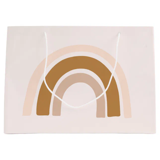 rainbow gift bag in pink neutrals for birthday | Zazzle