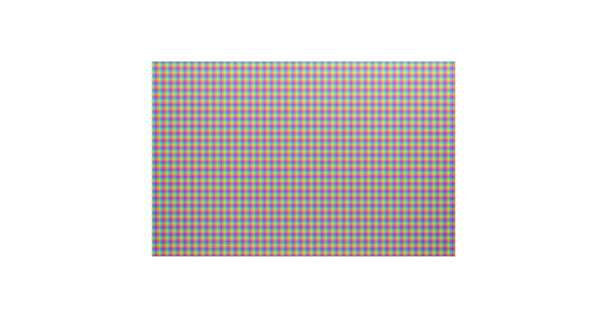 Rainbow Gingham Fabric | Zazzle