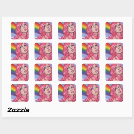 Rainbow Girl Stickers | Zazzle