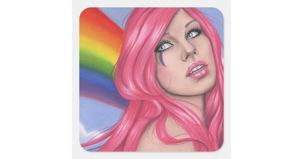 Rainbow Girl Stickers | Zazzle