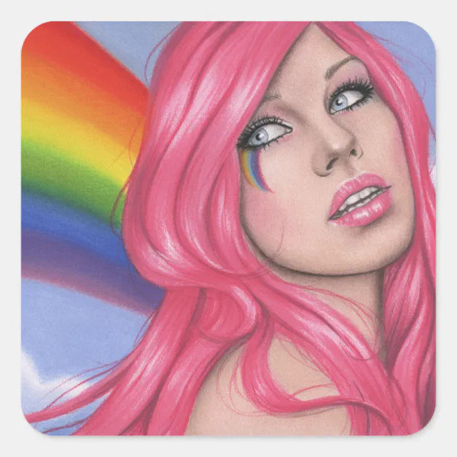 Rainbow Girl Stickers | Zazzle