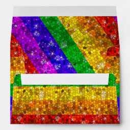 Rainbow Glitter Gay Pride Coming Out Party Envelope | Zazzle
