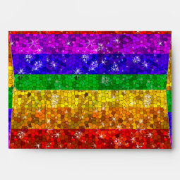 Rainbow Glitter Gay Pride Coming Out Party Envelope | Zazzle