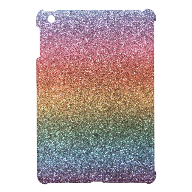 Rainbow glitter iPad mini case | Zazzle