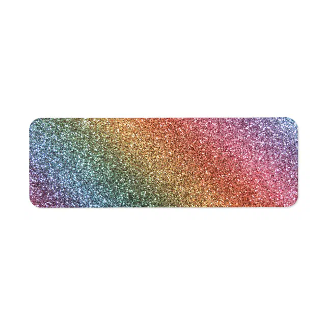 Rainbow glitter label | Zazzle