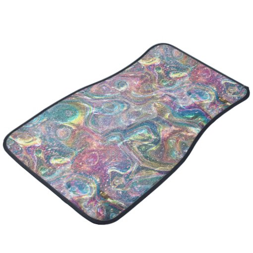 Rainbow Glitter Marble Holographic Iridescent Foil Car Floor Mat | Zazzle