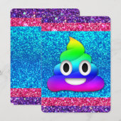 Rainbow glitter poop emoji invitation | Zazzle