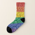 Rainbow Glitter Sequin Look Sparkle Pride Socks | Zazzle