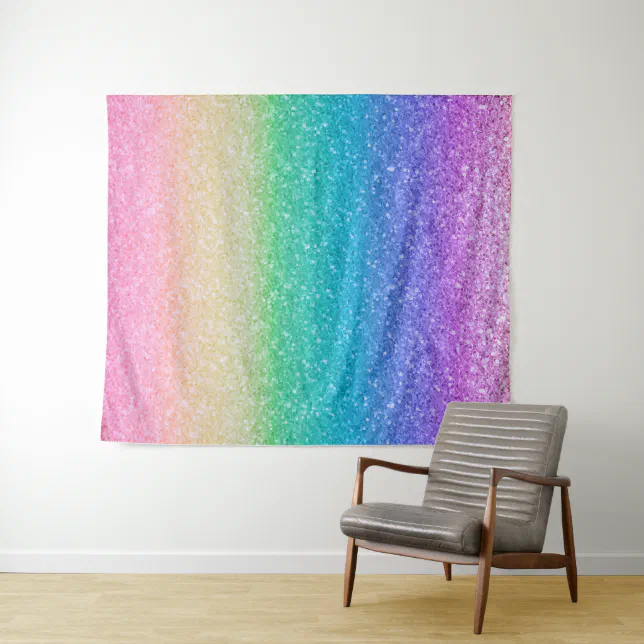 Rainbow Glitter Sparkle Birthday Party Backdrop | Zazzle