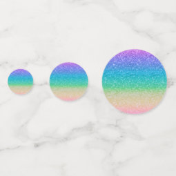 Rainbow Glitter Sparkle Birthday Party Confetti | Zazzle