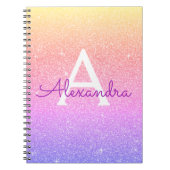 Rainbow Glitter Sparkle Monogram Notebook | Zazzle