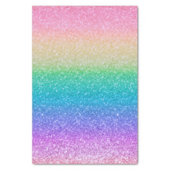 Rainbow Glitter Sparkle Pretty Birthday Party Tissue Paper | Zazzle