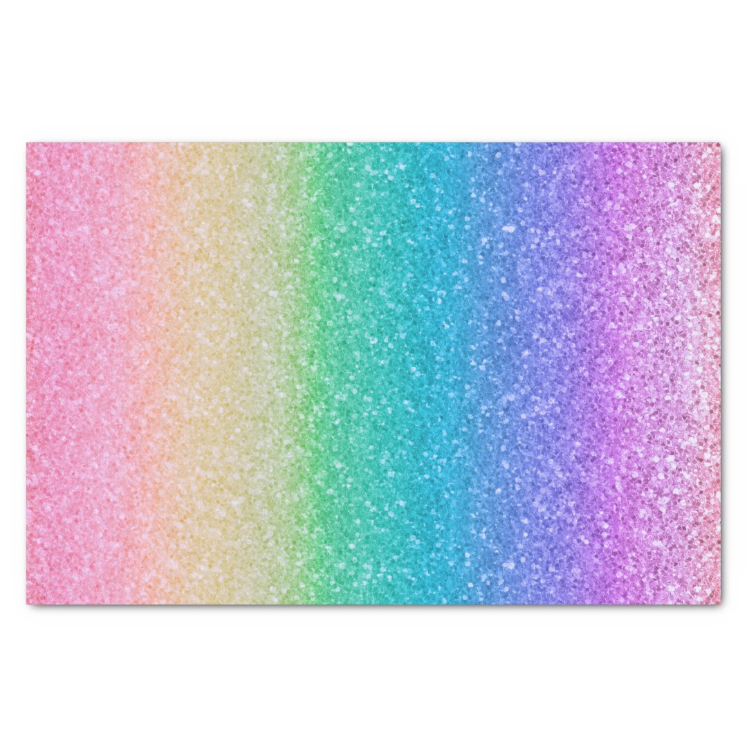 Rainbow Glitter Sparkle Pretty Birthday Party Tissue Paper | Zazzle