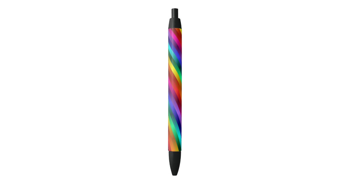 Rainbow Glitter Stripes Pen | Zazzle